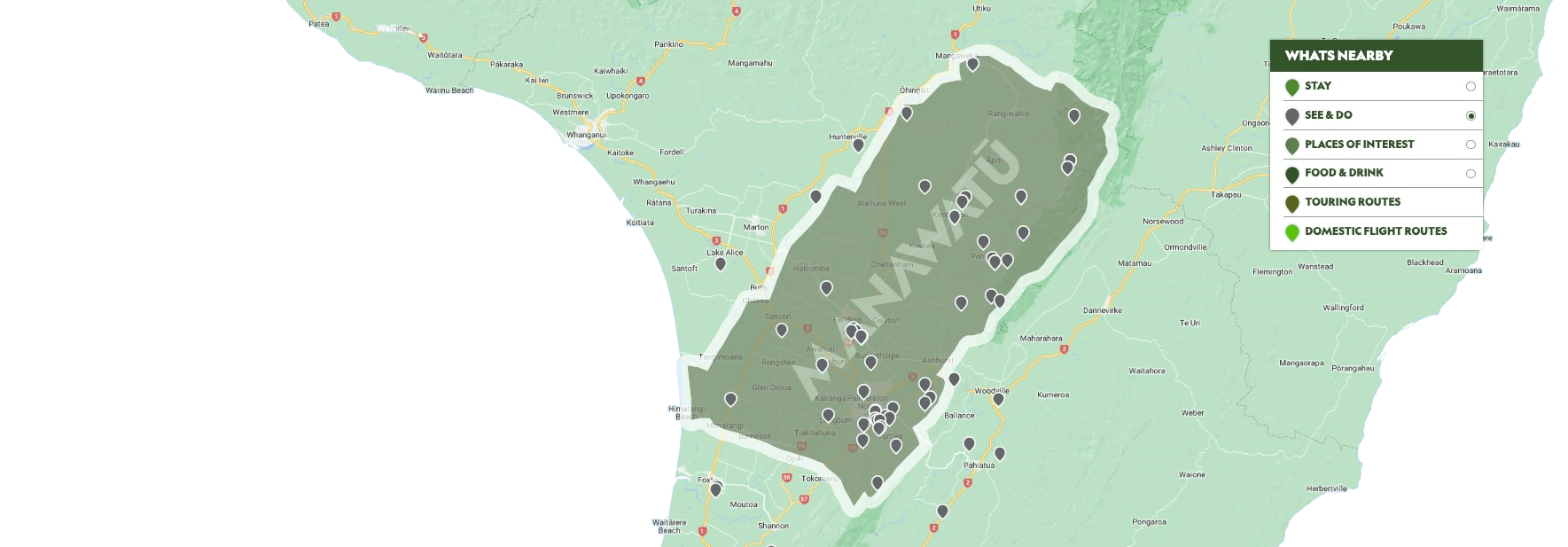 Map - Manawatū & Palmerston North